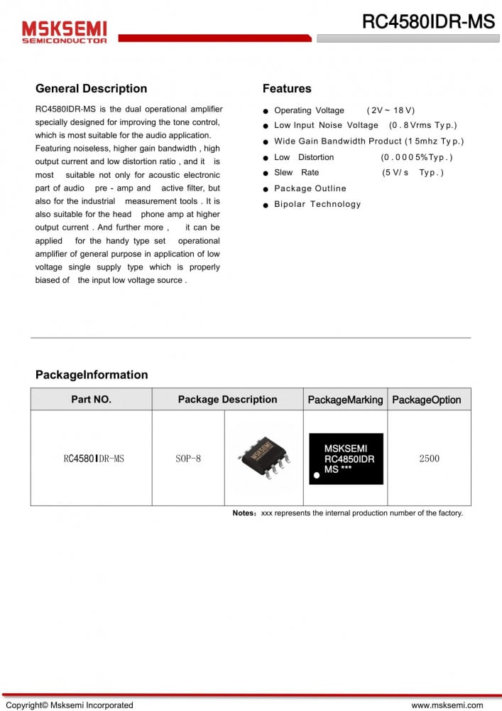 RC4580IDR-MS datasheet page 2