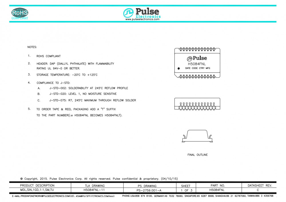 H5084FNL datasheet page 1