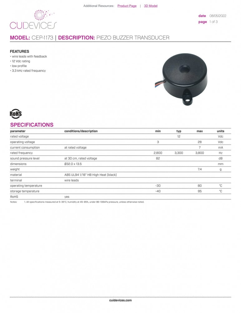 CEP-1173 datasheet page 1