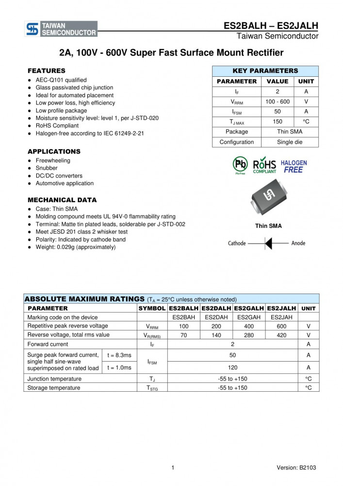 ES2DALH technical document page 1