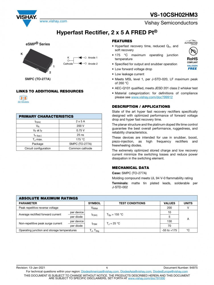 VS-10CSH02HM3/8 datasheet page 1