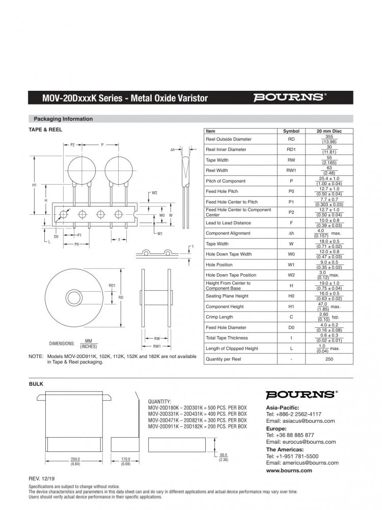 BOURNS MOV-20DxxxK datasheet page 4