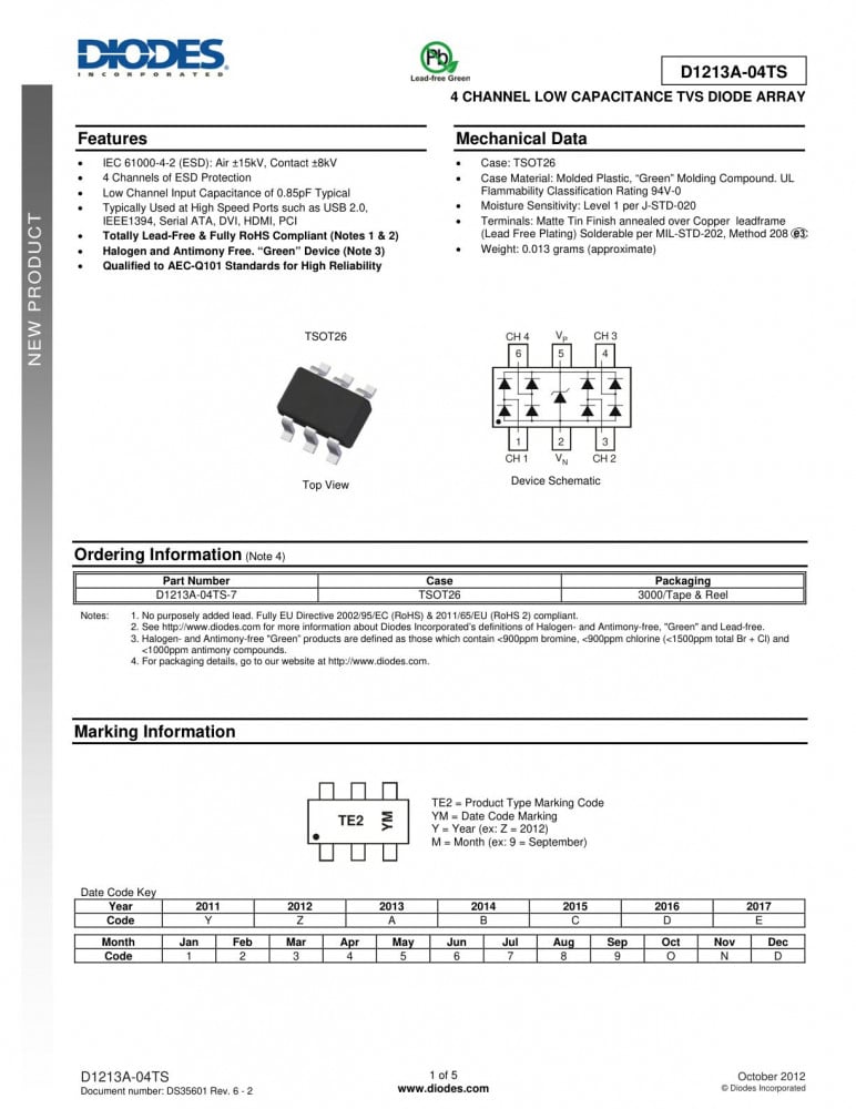 D1213A-04TS-7 datasheet page 1