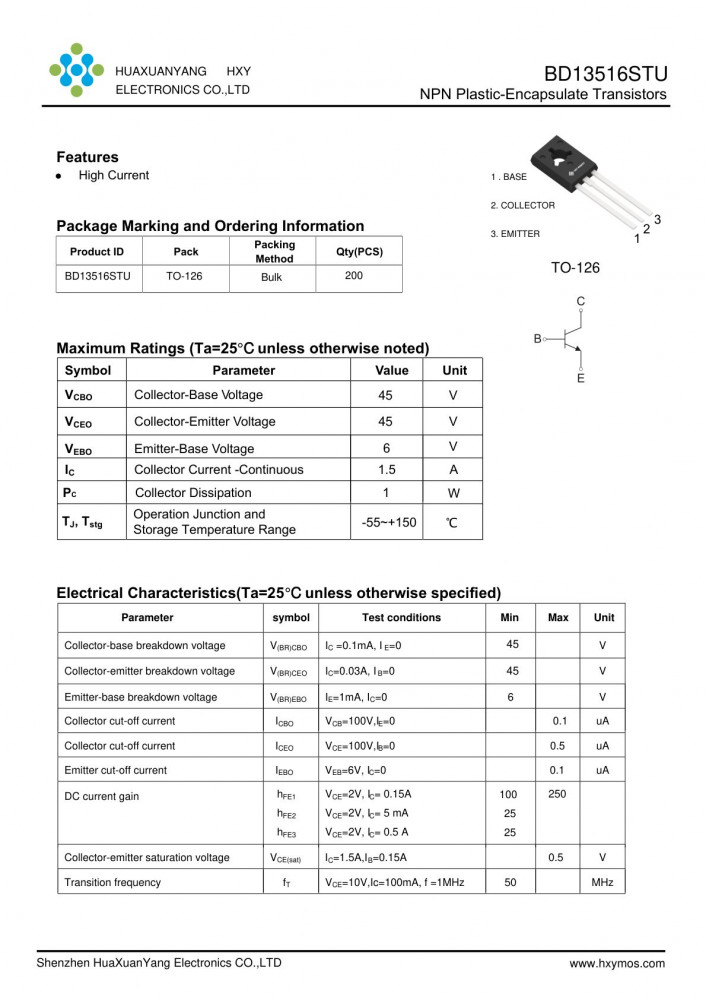 BD13516STU-HXY datasheet page 1