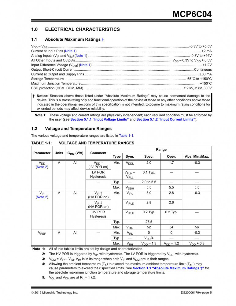 MCP6C04 datasheet page 5