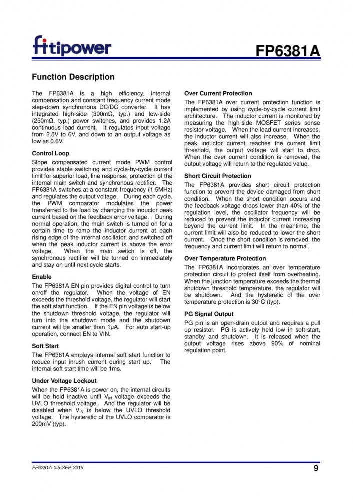 FP6381A datasheet page 9