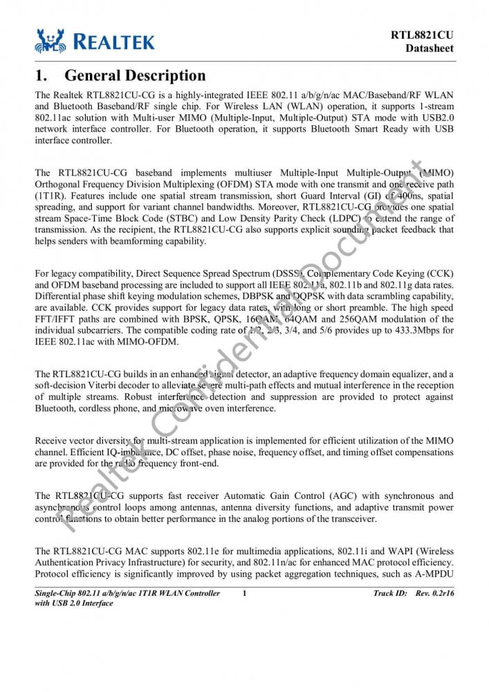 RTL8821CU-CG datasheet page 5