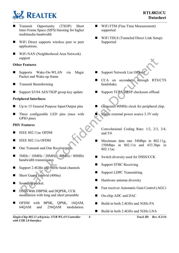 RTL8821CU-CG datasheet page 8