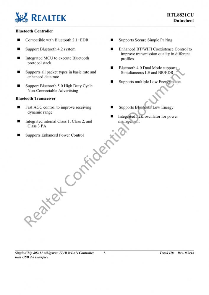 RTL8821CU-CG datasheet page 9
