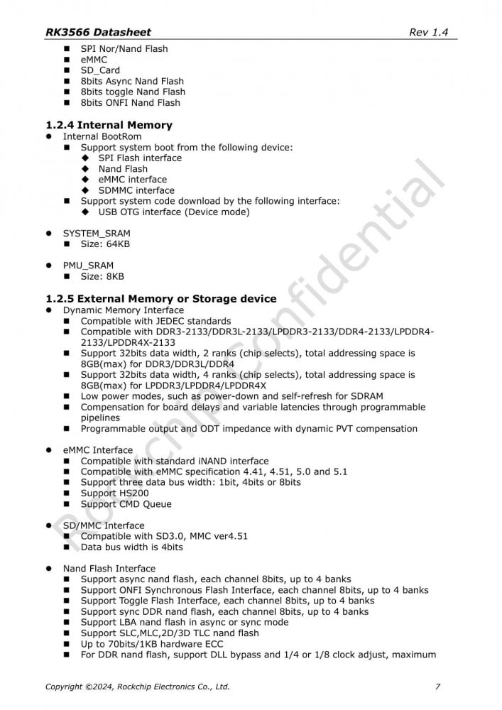 RK3566 datasheet page 7