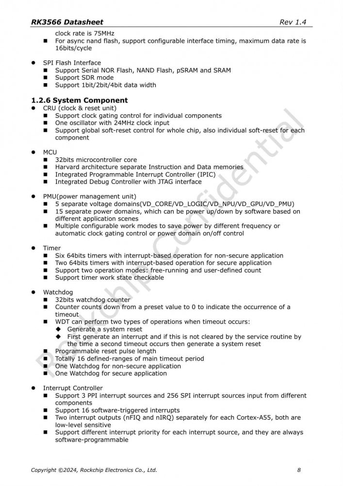 RK3566 datasheet page 8