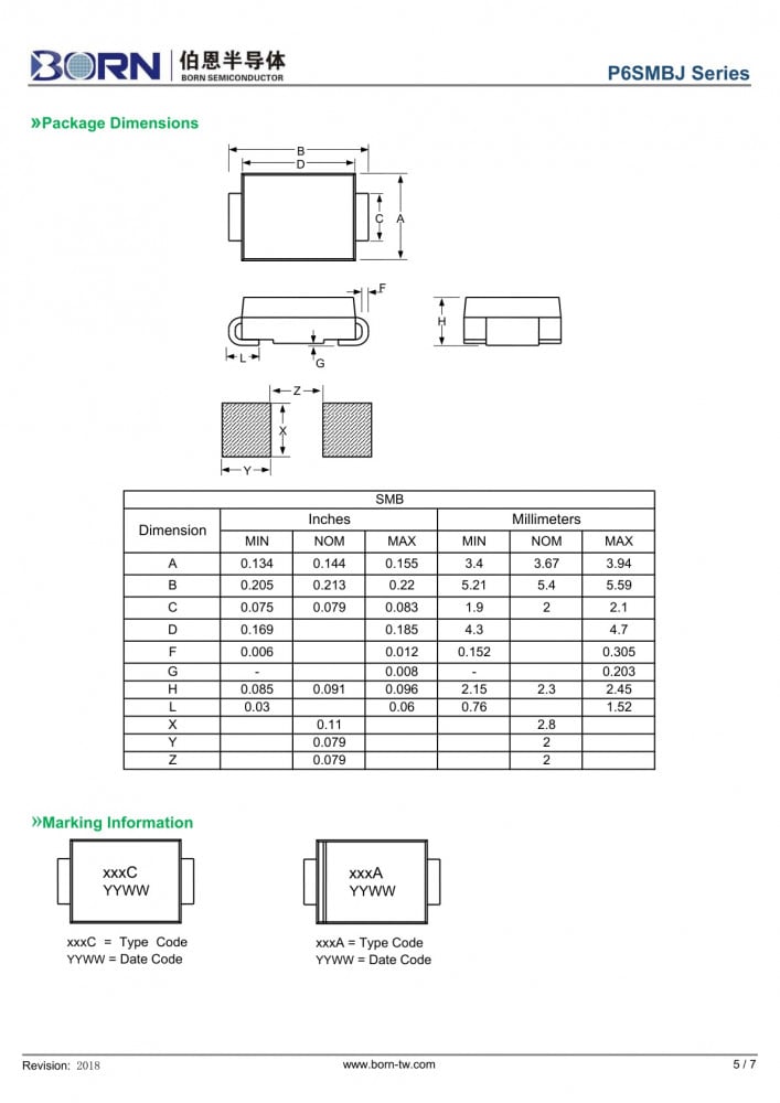 P6SMBJ series datasheet page 5