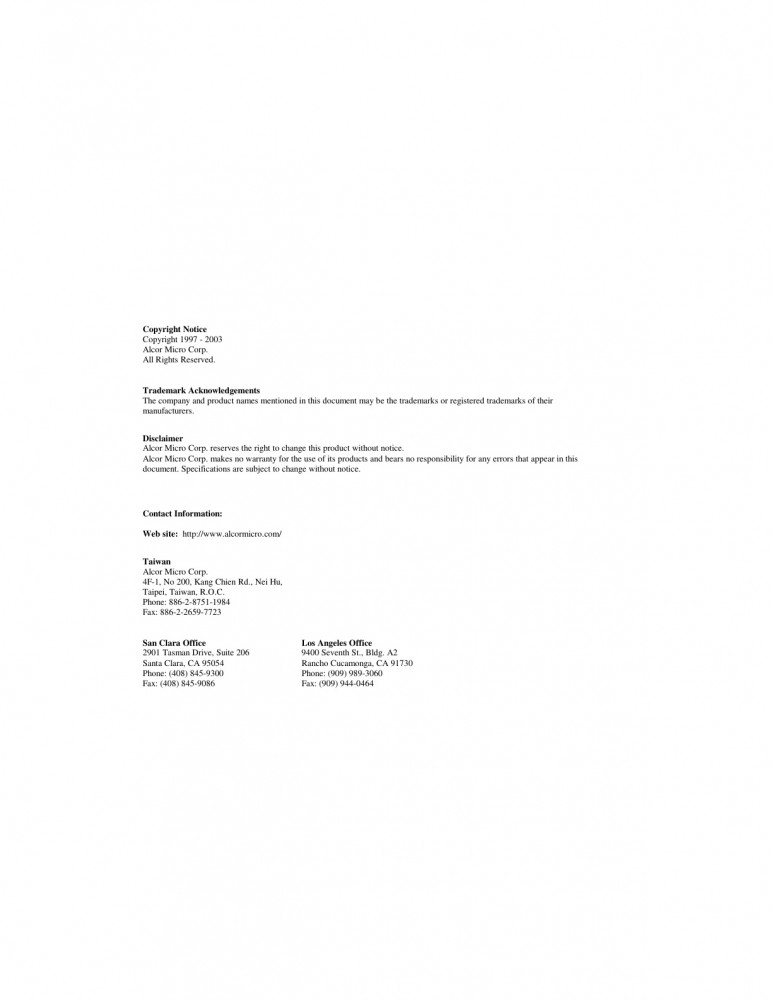 AU9254A21 technical reference manual page 2