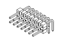 2.54mm Pitch C-Grid Header, Right-Angle, Through Hole, 62 Circuits, 0.38µm Gold (Au) Selective Plating, Tube Packaging, Lead-Free