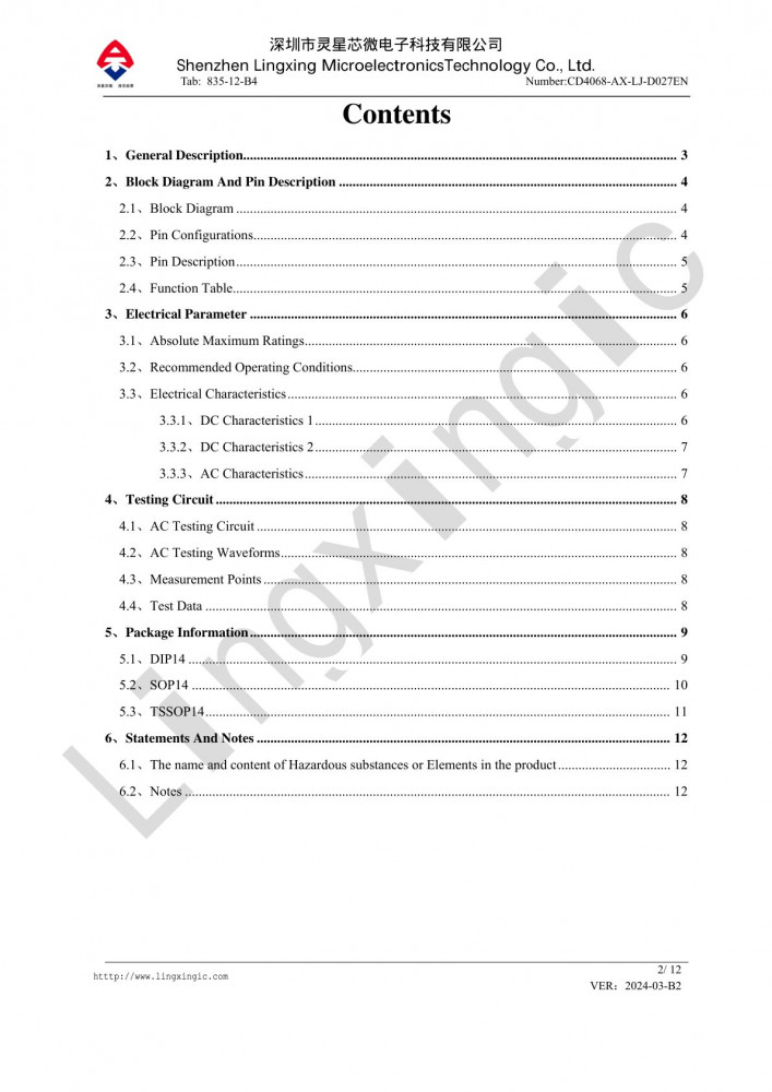 CD4068BE(LX) datasheet page 2
