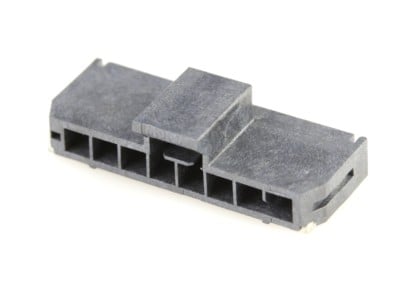 MX150 Dual Row Header, Right-Angle, 4 Circuits, 1.25µm Nickel (Ni) Overall, 1.50µm Minimum Select Matte Tin (Sn) Plating Overall, 3.05mm PC Tail Length, Mating Pin Length 12.15mm