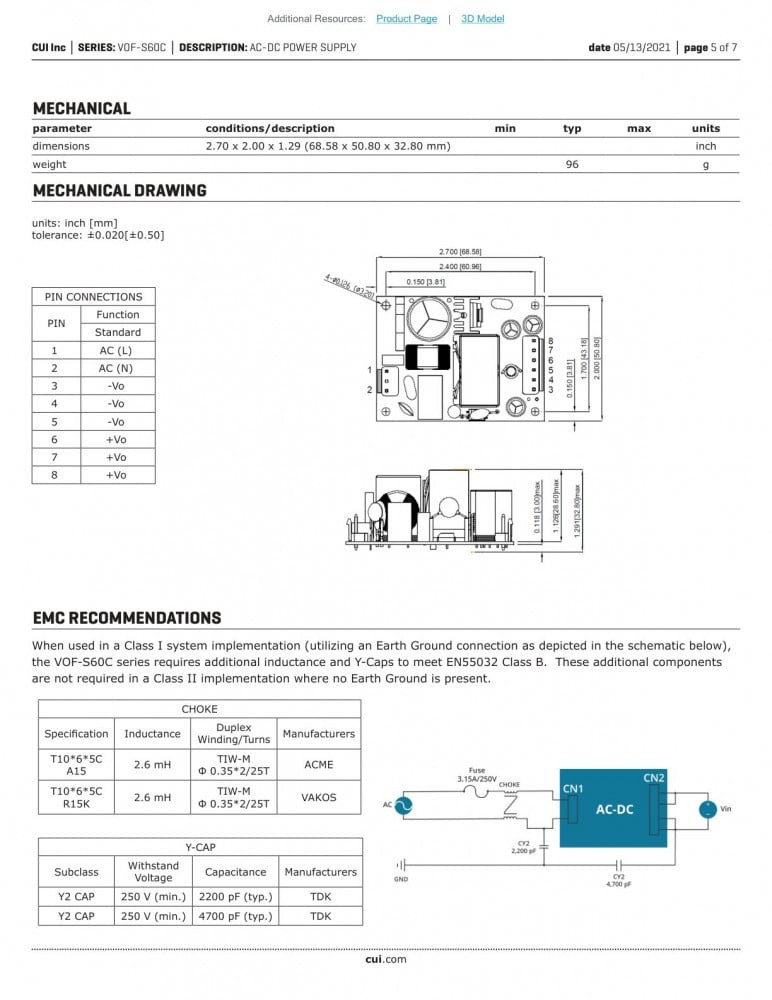VOF-S60C-15 datasheet page 5