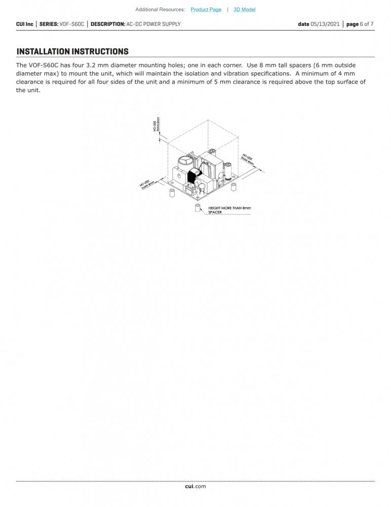VOF-S60C-15 datasheet page 6