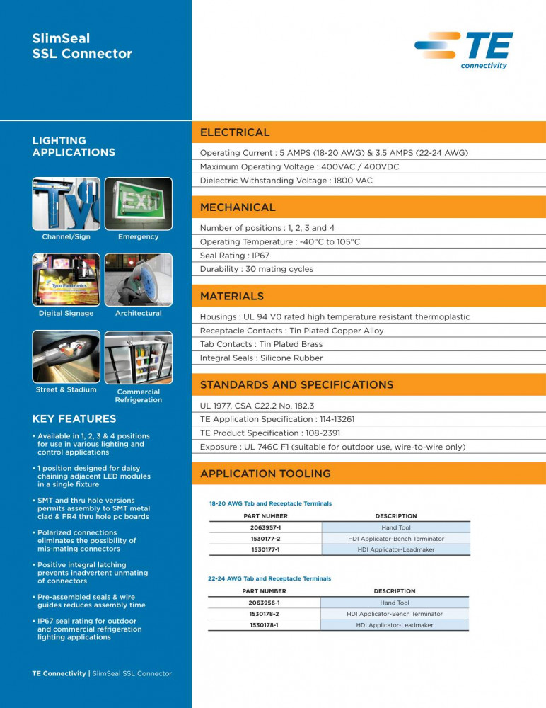 SlimSeal SSL connector brochure page 2