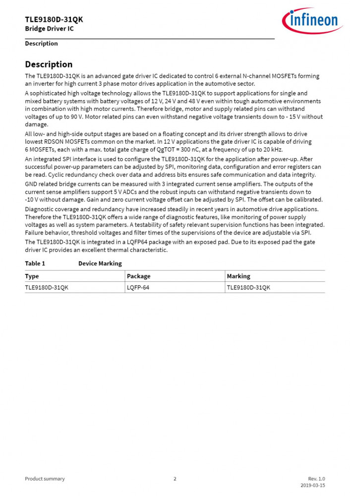 TLE9180D-31QK document page 2