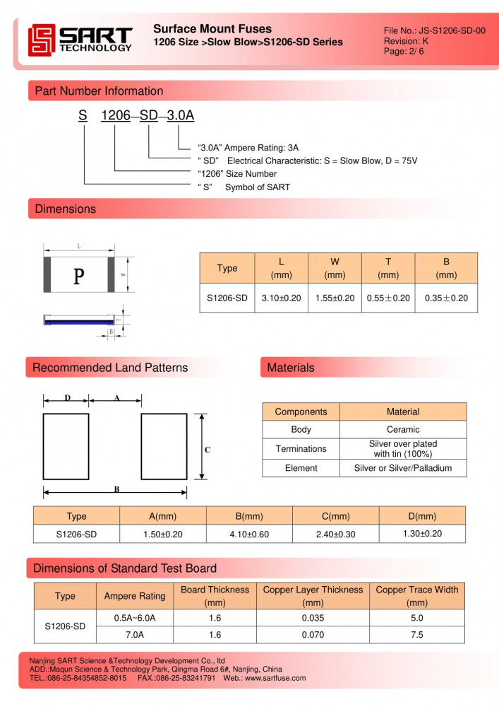 SART 1206-SD technical document page 2