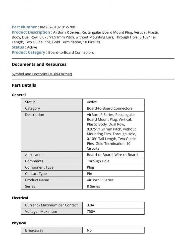 RM232-010-101-5700 technical document page 1