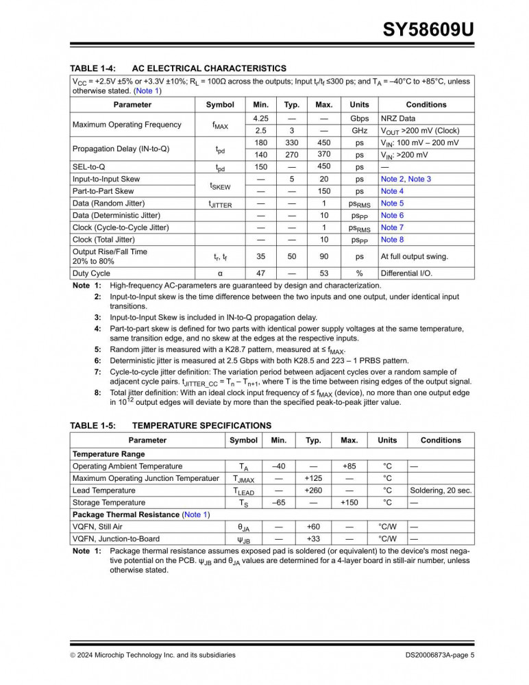SY58609U datasheet page 5