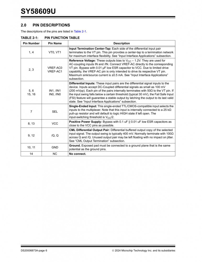 SY58609U datasheet page 6