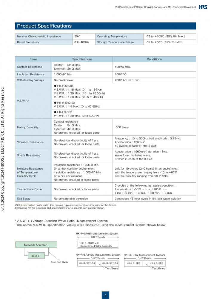 HRS 2.92 mm series document page 3