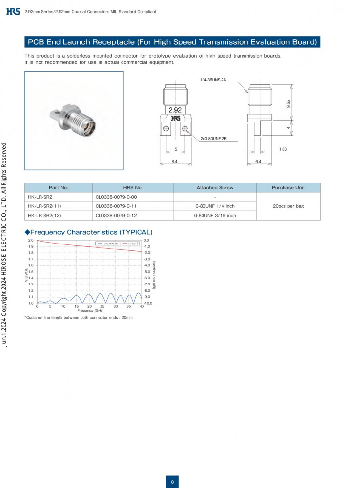 HRS 2.92 mm series document page 8