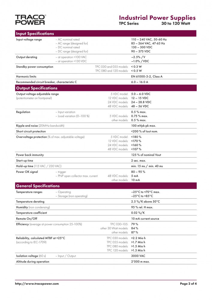 TPC series technical document, page 2