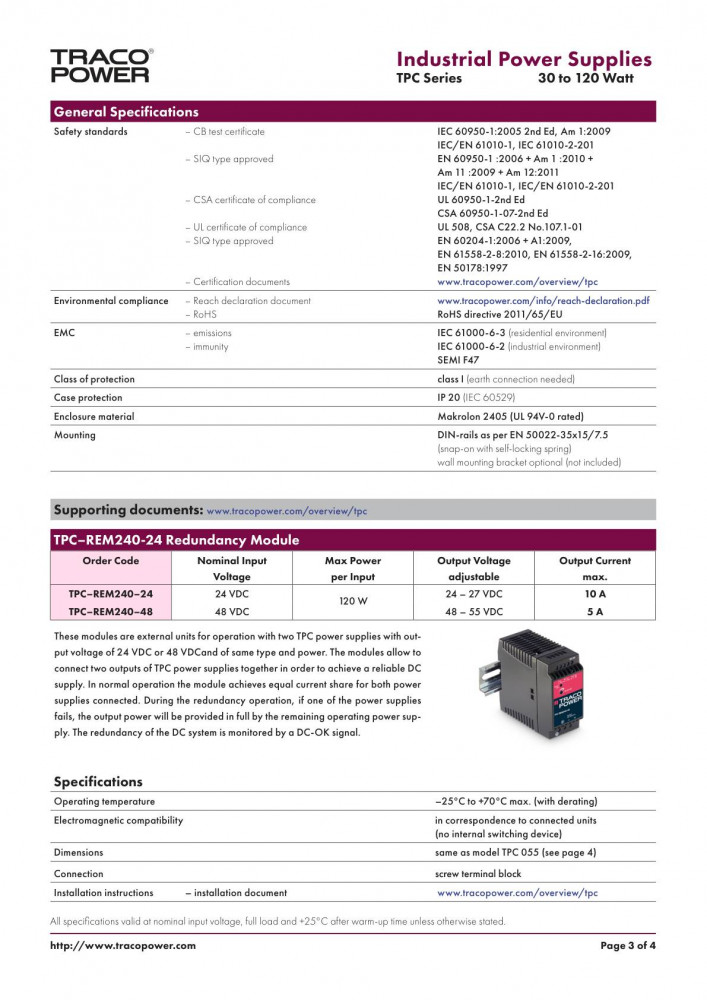 TPC series technical document, page 3