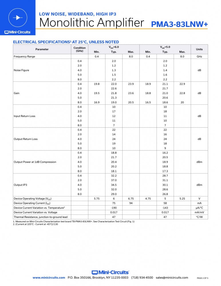PMA3-83LNW+ datasheet page 2