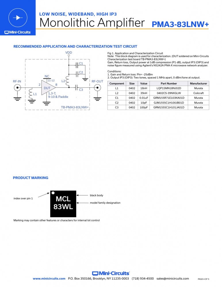 PMA3-83LNW+ datasheet page 4