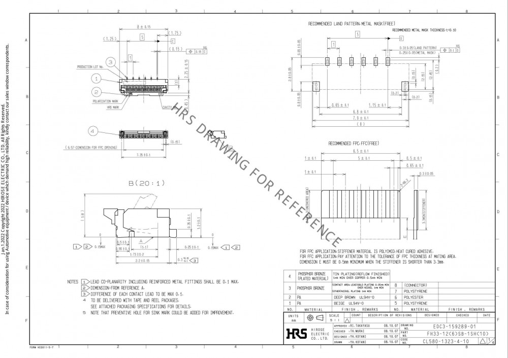 HRS FH33-12(6)SB-1SH(10) drawing page 1