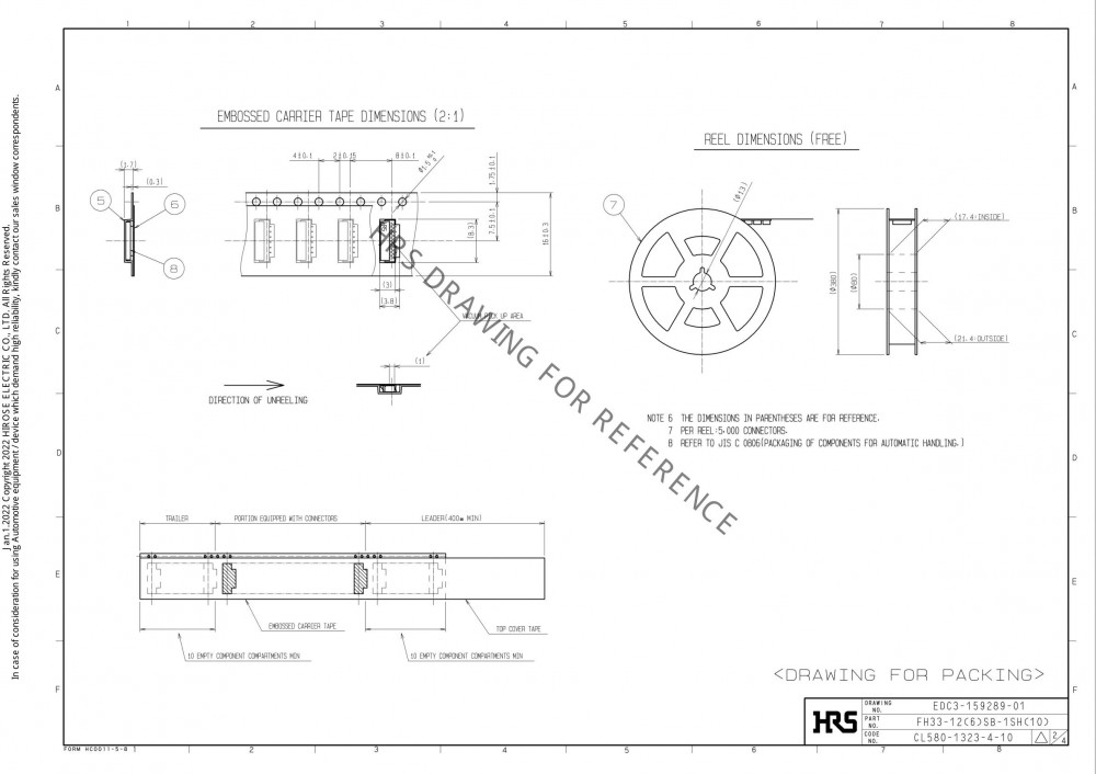 HRS FH33-12(6)SB-1SH(10) packaging page