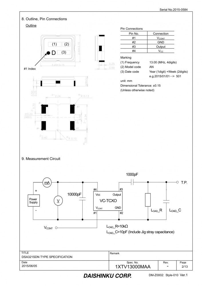 KDS 1XTV13000MAA specification page 3
