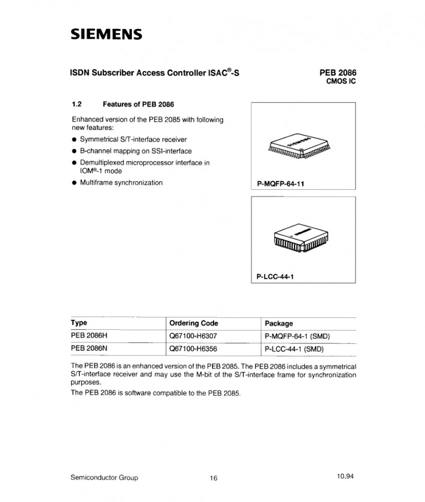 PEB2086 technical document page 1