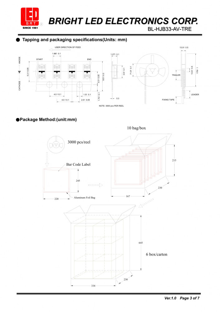 BL-HJB33-AV-TRE datasheet page 3