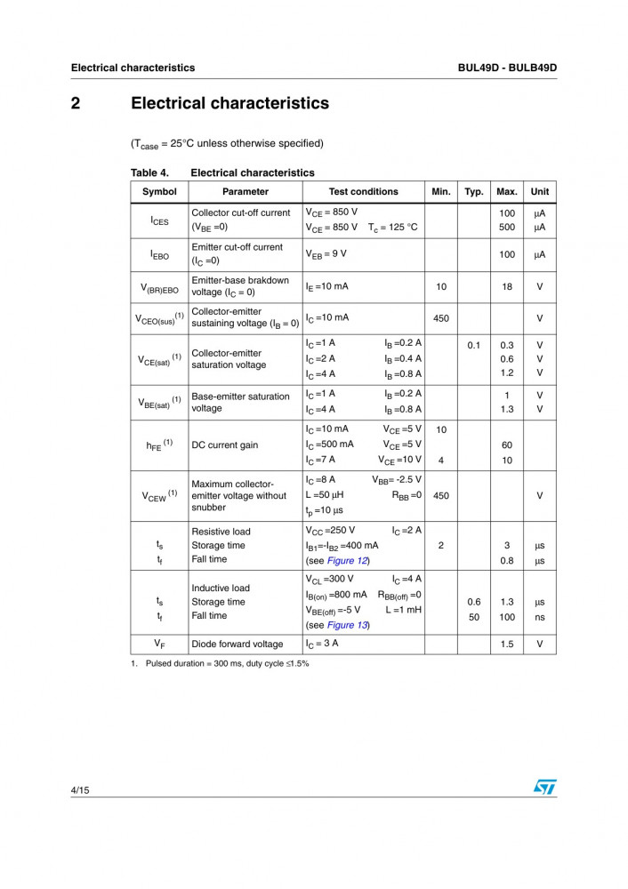 BUL49D datasheet page 4