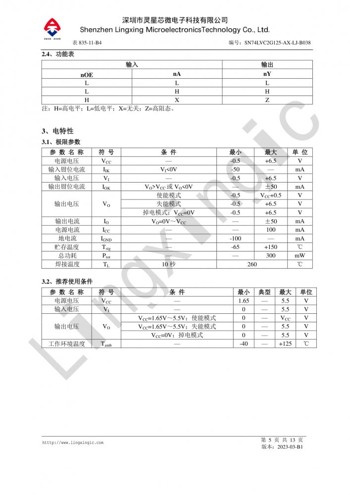 SN74LVC2G125 datasheet page 5