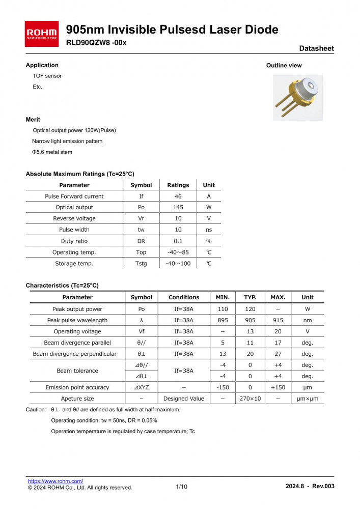 RLD90QZW8-00A technical document page 1