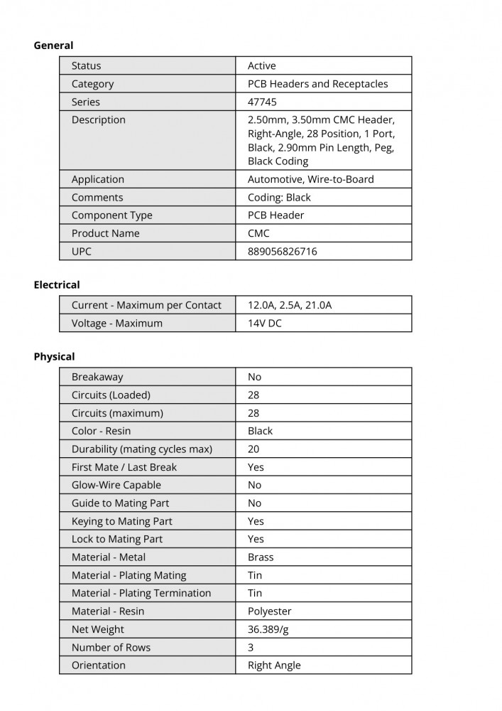 MOLEX 477450400 document preview, page 2
