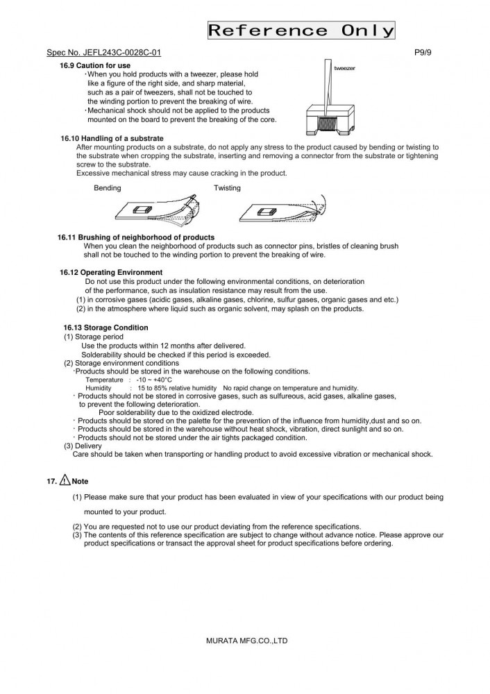 DLW21SN series specification page 9