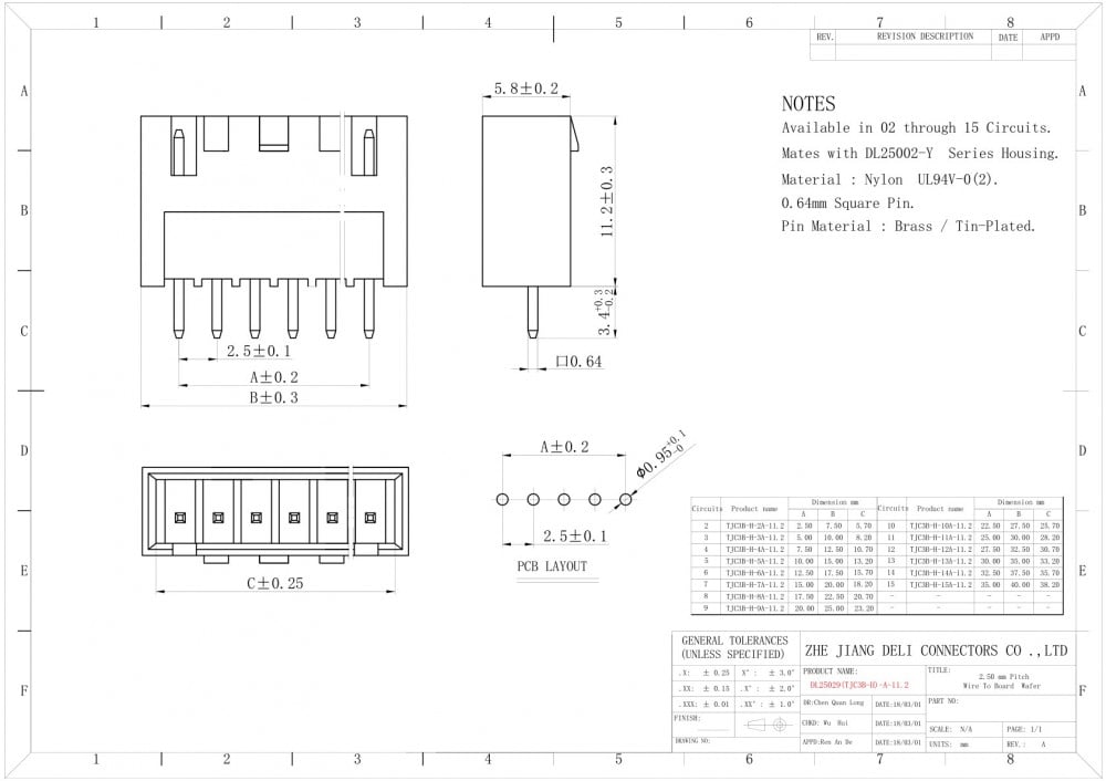 DLL TJC3B-H-T technical drawing page 2