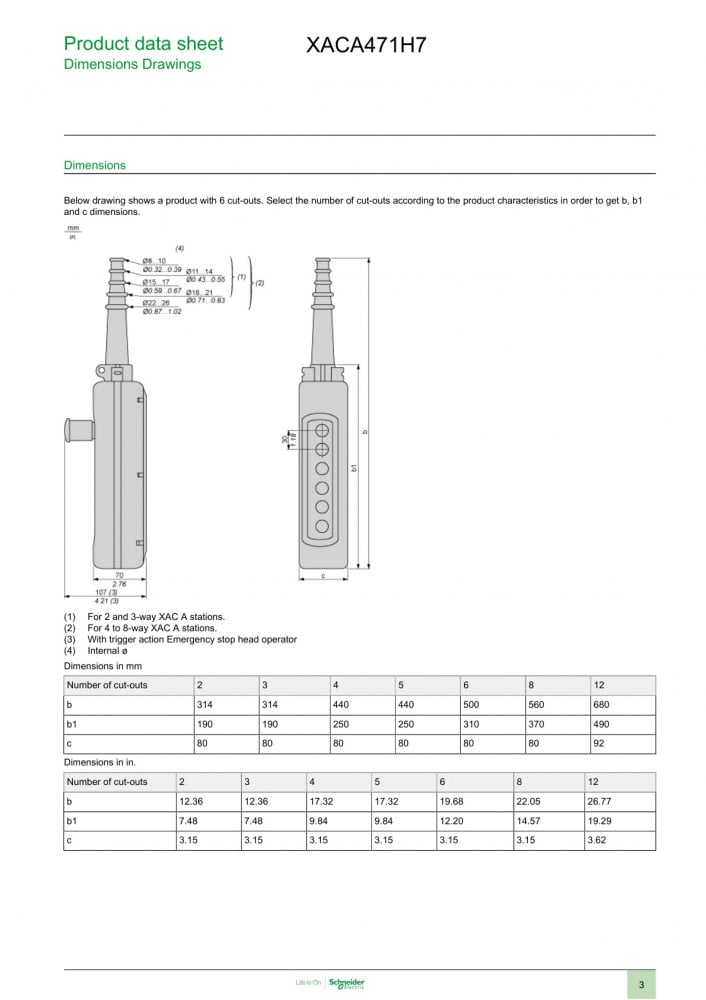 XACA471H7 technical document page 3