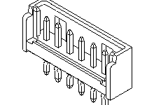 2.00mm Pitch SlimStack Board-to-Board Header, Vertical, Single Row, 0.50mm Square Pin, with Friction Lock, 8 Circuits, with Kinked PC Tails