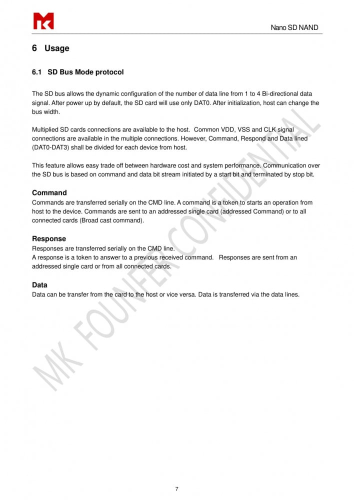 MK SD NAND datasheet page 7