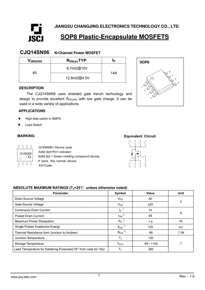 CJQ14SN06 datasheet page 1