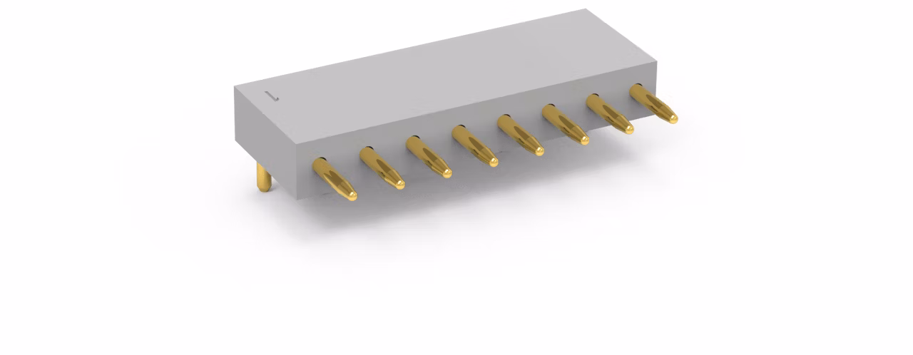AirBorn W Series Rectangular Board Mount Plug with Pin Contacts, Right Angle, Through Hole, Single Row, 0.100
